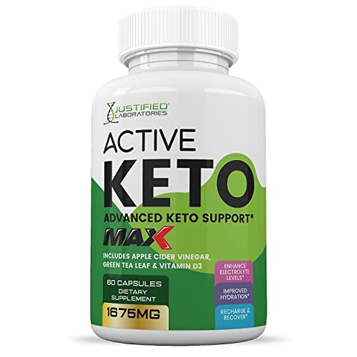 Justified Laboratories Active Keto ACV Max Pills 1675 MG Formulated with Apple Cider Vinegar Keto Support Blend 60 Capsules