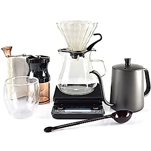 WFHTU Coffee Set Grinder Hand Pot Glass Drip Filter Household American Coffee Coffeeware