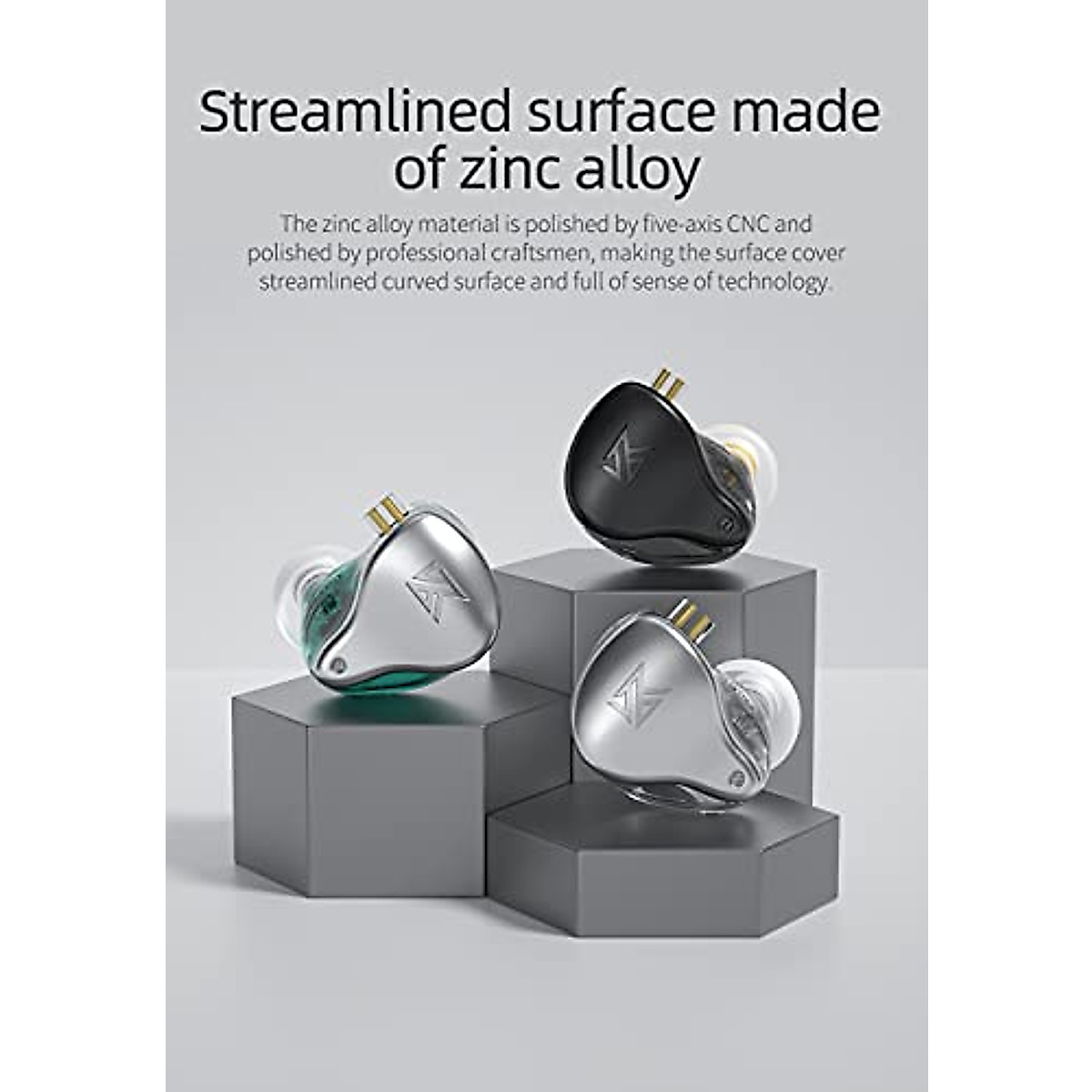 KZ-AST in-Ear Monitors, 24BA Top-Level Configuration HiFi Stereo Earphones, Lightweight Noise Isolating Stage IEM Wired Earbuds/Headphones for Musician Audiophile (with Mic, Black)