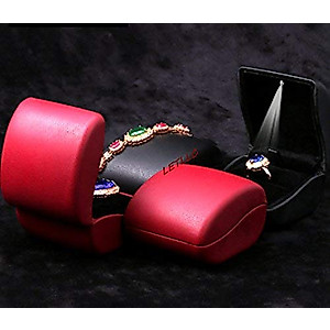 LILY TREACY PU Leather Jewelry, Earrings,Coin,Pendant, Necklace Box Case with Light up for Wedding, Engagement, Gift