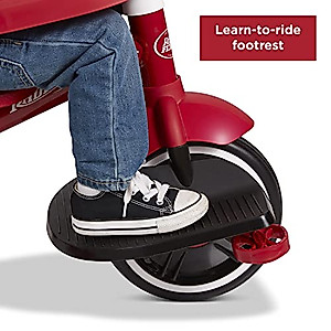 Radio Flyer Pedal & Push 4-in-1 Stroll ' N Trike®, Red Tricycle, for Toddlers Ages 1-5 (Amazon Exclusive), Toddler Bike