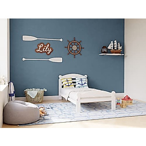 Twin Bed White Arizona Wooden Single Bed Frame Easy to Assemble Crafted from Solid Pine Wood with Wooden Slats Includes 33.85 Tall Headboard and Footboard