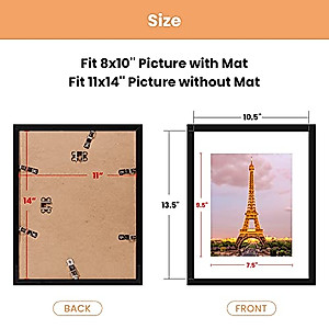 upsimples 11x14 5pack frame and 3pack frame, Display Pictures 8x10 with Mat or 11x14 Without Mat,Wall Gallery Photo Frames,Black