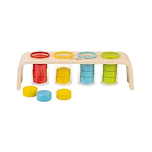 Janod Essentials Color Sorting Game – Wooden Puzzle with 12 Different Pattern Cards – Ages 2+ Years - J05066
