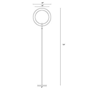 Brightech Eclipse Dimmable LED Floor Lamp, Modern Torchiere Floor Lamp for Living Rooms & Offices – Super Bright Tall Lamp with Dimmable Options for Reading, Standing Lamp Living Room Décor - Silver