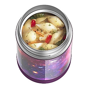 THERMOS 16oz/470ml Stainless Steel Vacuum Insulated Food Jar with Spoon, Galaxy Purple