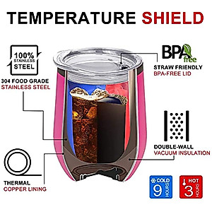 You're Awesome Wine Tumbler with Sayings for Women - Thank You Gifts - Funny Inspirational Gifts for Women, Her, Best Friend, Mom, Wife, Daughter, Sister, Coworker 12oz Insulated Wine Tumbler Hot Pink