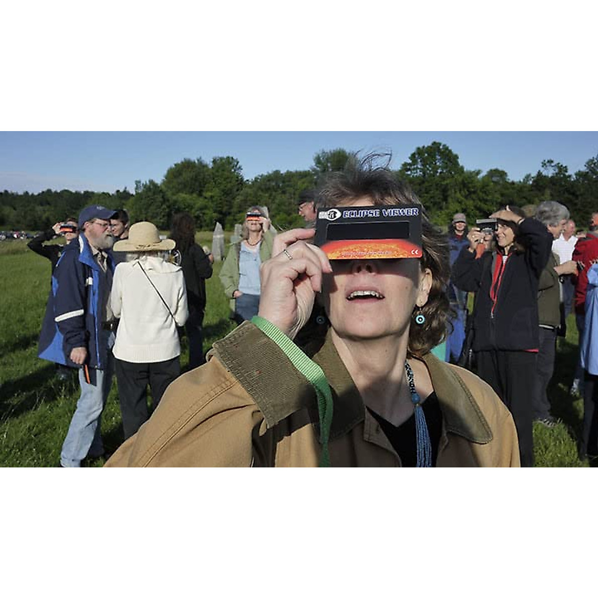 Rainbow Symphony Eclipse Viewers, Replaces Eclipse Glasses, Safe for Direct Sun Viewing, Great for Kids, CE & ISO Certified, Made in USA, 5 Pack with Wearable Lanyard