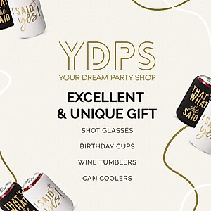 I Said Yes and That's What She Said Bachelorette Party Can Coolers, Set of 12 Beer Can Coolies, Perfect Bachelorette Party Decorations and Bridesmaid Gifts (Black)