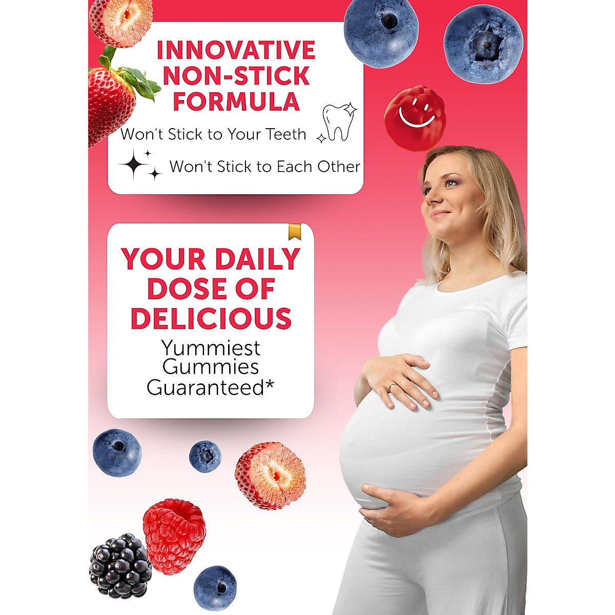 Prenatal Vitamins with Iron & Folic Acid - Proprietary Formula Pregnancy Multivitamin Gummies for Women, 60 Count