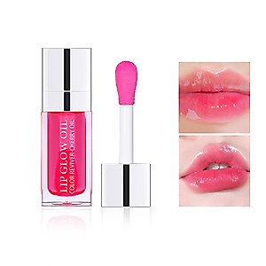 CAHIUYOA Lip Oil Hydrating Tinted Lip Oil Lip Gloss,Lip Glow Oil Lip Tint,Non-sticky Big Brush Head,Nourishing Repairing Plumping Lip Oil Lip Gloss - Cherry