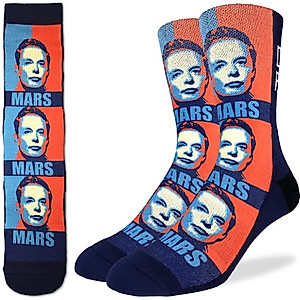 Good Luck Sock Men's Elon Musk Socks, Adult, Shoe Size 8-13