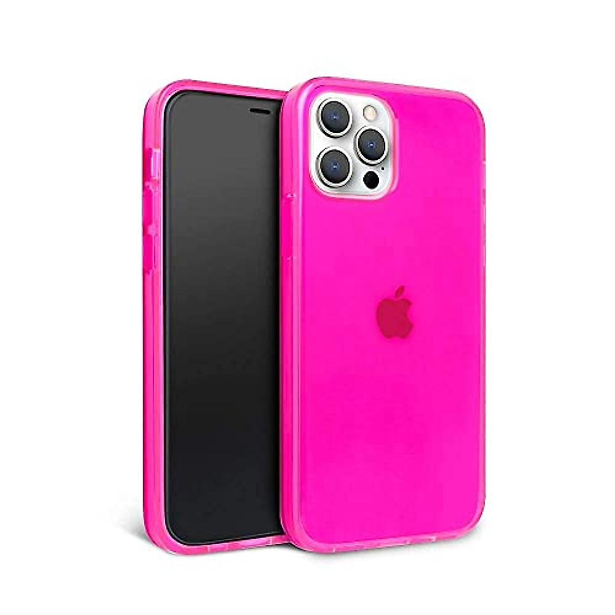 FELONY CASE - iPhone 13 Pro Max Neon Pink Clear Protective Case, TPU and Polycarbonate Shock-Absorbing Bright Cover - Crack Proof with a Gloss Finish - Wireless Charging Compatible