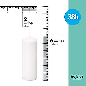Bolsius White Pillar Candles – 2x6 Unscented Candle Set of 20 – Dripless, Smokeless, and Clean Burning Household Dinner Candles – Perfect for Weddings, Parties, Dinners – 20 Decorative Candles