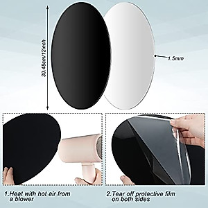 2 Pieces 12 Inch Reflective Display Table Riser Professional Product Photography Black and White Background Product Display for Product Table Top Photography Shooting