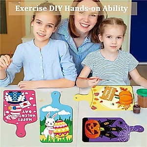 Mini Wooden Cutting Board Small Charcuterie Boards for Craft with Handle Unfinished DIY Cooking Board for Kitchen Decor Vegetable Fruit Supply(11.8 x 6.3 Inch)