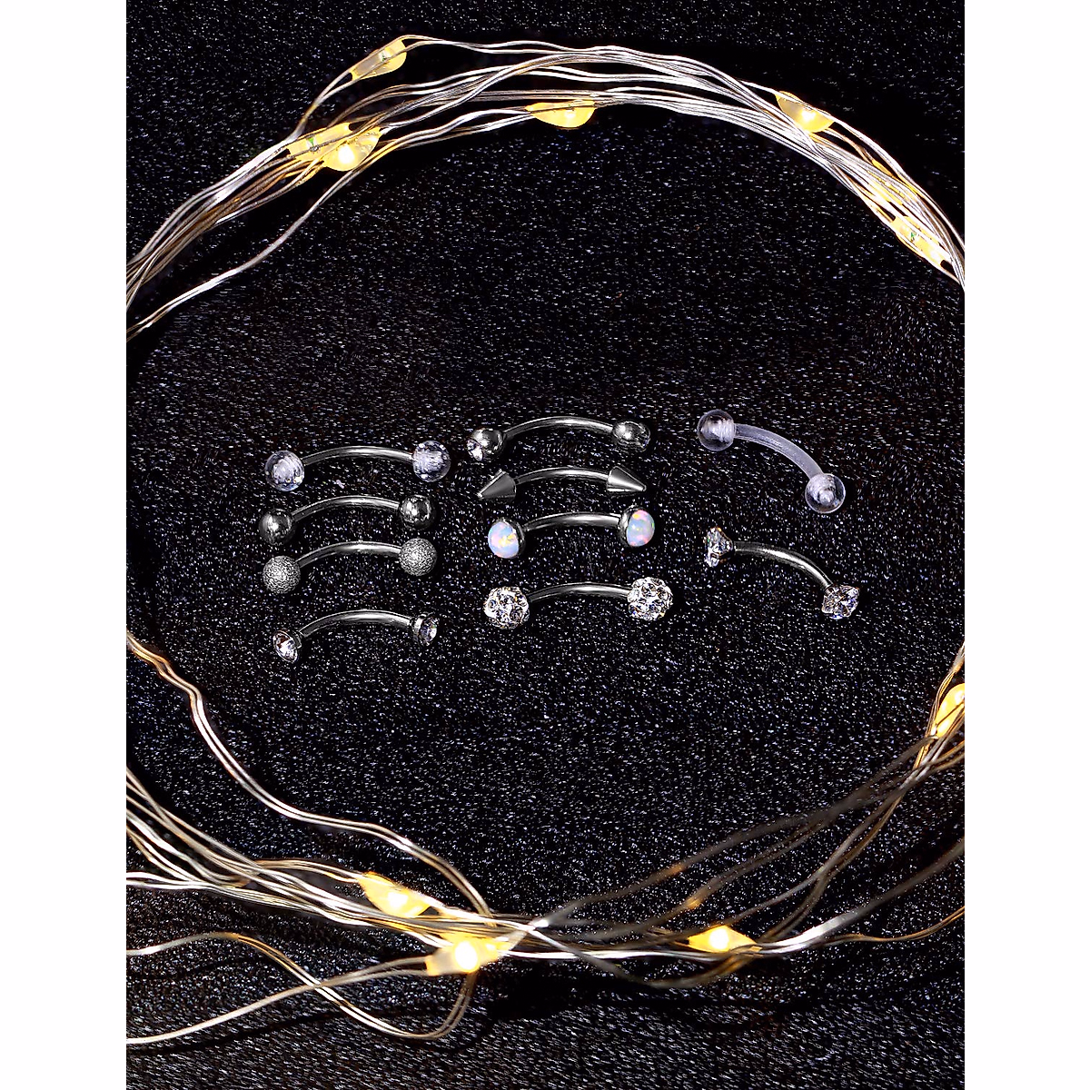 Jenxnjsjo Eyebrow Rook 16g 6/8/10mm Piercing Jewelry Ring for Women Vertical Labret Lip Hood Curved Barbell Snug Earrings Belly Button Snake Frog Eyes Vch Bridge Cartilage Daith Surface Anti Tragus