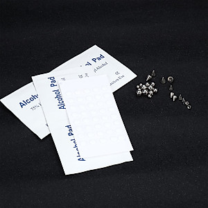 JOERICA Fake Nose Eyebrow Ring Fake Lip Labret Studs Replacement Ball with 40pcs Sticker Faux Nose Studs Non-Piercing Body Jewelry Fake Skin Piercing