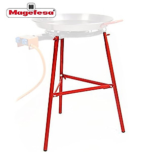 MAGEFESA ® Heavy duty reinforced burner tripod 30 inches tall, perfect for paella pan makers, compatible with almost all burners on the market (Burner not included)(Red)