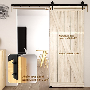 DaAzHai 5 Ft Sliding Door Hardware:Easy to Install -Smoothly and Quietly Sliding Barn Door Hardware Kit Single Door Track Low Ceiling Barn Door Hardware Kit, Modular Track with Stable Connection