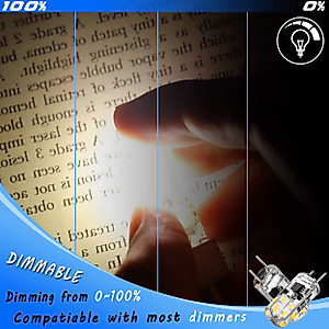 Heifymi 0-100% Dimmable G8 Led Bulbs 3W 4000K Natural White,Replace G8 20 Watt 25 Watt Halogen,120V G8 2Pin Led Light Bulb T4 JCD Type for Under Cabinet Kitchen Lighting,No Flicker,6Pack