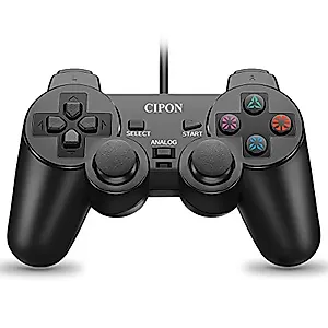 Cipon Wired Controller Compatible with PS-2 Console, Black Remote Gamepad with 2.2M Cable