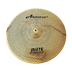 Arborea Low Volume Crash Cymbal 16 Inches Practice Silent Cymbal Golden Quiet Crash Drum Cymbal For Drum Set