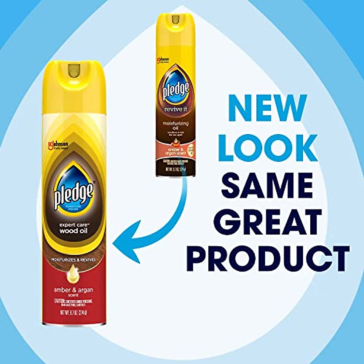 Pledge Moisturizing Oil Spray, Amber & Argan Scent, Nourishes, Protects and Revitalizes Furniture, 9.7 oz