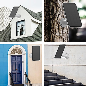 Newding Solar Panel Charger for Arlo Pro 3/Pro 4/Pro 5S 2K/Ultra/Ultra 2/Go 2 /Pro 3 Floodlight Camera Indoor/Outdoor, with 13ft/4m Waterproof Power Cable, Adjustable, Easy Mount-White