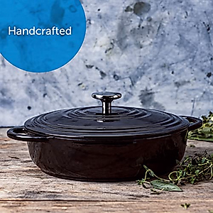 BK Bourgogne Enameled Cast Iron Induction 4.2QT Nonstick Braiser, PFAS Free, Dishwasher Safe, Jet Black