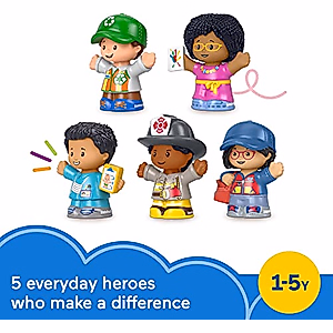 Fisher-Price Little People Surprise & Sounds Home [Amazon Exclusive] & Little People Community Heroes, Figure Set Featuring 5 Character Figures for Toddlers and Preschool Kids Ages 1 to 5 Years