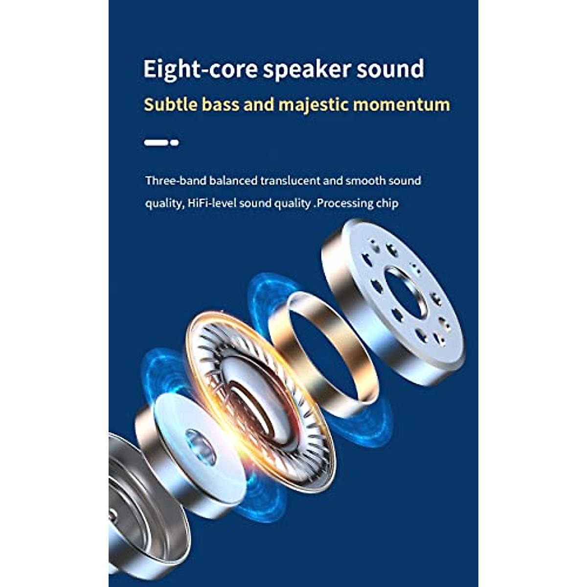 Bluetooth Headphones V5.3 Wireless Earbuds 48HRS Standby Battery Life with Wireless Charging Case & LED Power Display Deep Bass IPX7 Waterproof Earphones Microphone Stereo Headset for iPhone & Android