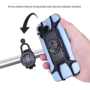 Bike Phone Holder Compatible with Most Phones,Compatible with Garmin Bicycle Bracket Mount Adapter,Detachable Universal Cell Phone Holder for Bike