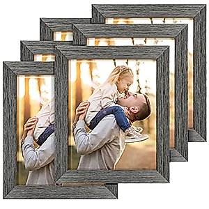 TWING 8 X 10 Picture Frames Set of 6, Rustic Grey Farmhouse Collage Photo Frames Gallery Wall Frame Set for Table Top and Wall Display