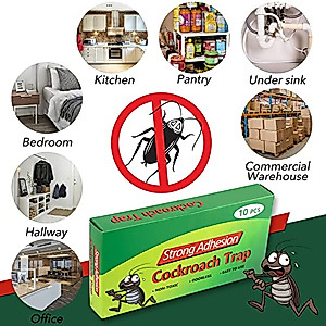 Roach Traps, Cockroach Killer Indoor Home, Sticky Glue Traps for Bugs Insects-10 Pcs