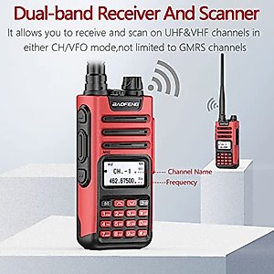 BAOFENG GM-15 Pro GMRS Radio Long Range Walkie Talkies Rechargeable NOAA Weather Alerts & Scan Two Way Radio,GMRS Repeater Capable with Extra Battery Programming Cable Speaker Mic etc Full Kits