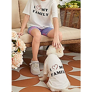 QWINEE Dog Tee Shirt Slogan Graphic Dog T Shirt Soft Stretchy Puppy Shirts Cat Clothes for Small Medium Large Dog Kitten White XS