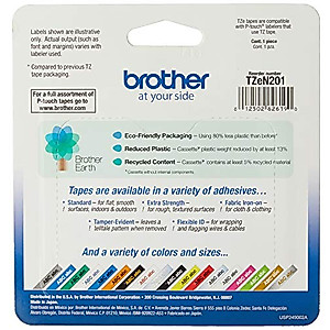 Brother Genuine P-touch TZE-N201 Tape, 9/64" (0.13") Wide Super-Narrow Non-Laminated Tape, Black on White, Recommended for Home and Indoor Use, 0.13" x 26.2' (3.5mm x 8M), Single-Pack, TZEN201