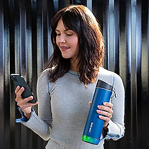Hidrate Spark PRO Smart Water Bottle – Insulated Stainless Steel – Tracks Water Intake with Bluetooth, LED Glow Reminder When You Need to Drink – Chug Lid, 32oz, Black