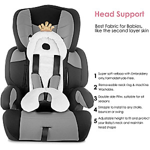 Infant Baby Head Support Pillow, Pink White Royal Princess, Toddler Breathable Head Neck and Body Support for Car Seats and Strollers