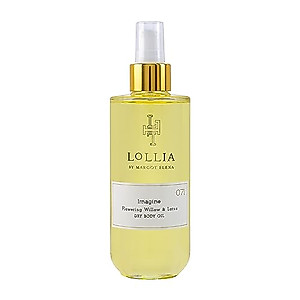 LOLLIA Imagine Dry Body Oil, 6.8 Fl. Oz. – Flowering Willow & Lotus – Women’s Body Oil, Scented Body Oil, Moisturizing Body Oil, Dry Body Oil for Women, For All Skin Types