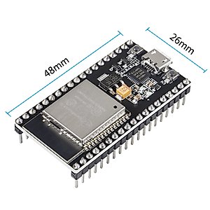 Diitao 2PCS ESP32 ESP32S ESP-WROOM-32 Development Board,NodeMCU 2.4GHz Dual-Core WLAN WiFi +Bluetooth 2 Function Microcontroller (ESP32 38PIN)