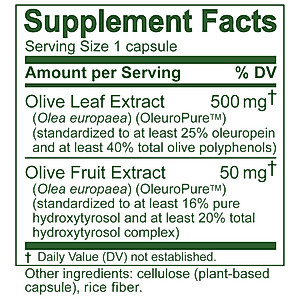 Island Nutrition, Olive Leaf Extract Capsules – 25% Oleuropein (40% Total Polyphenols), Plus 20% Hydroxytyrosol Complex – 100% Grown & Extracted in Spain (90 Capsules)