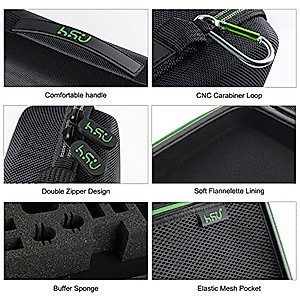 HSU Large Carrying Case for GoPro Hero 10 Hero 9 Hero 8 and Accessories, DJI Osmo Action,AKASO,Campark,YI Action Camera and More (Upgrade Sponge Precut Slots) (Green)