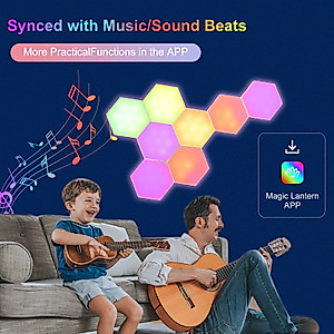 Neoglint 8 Pack Hexagon Lights - RGB Led Hex Lights for Wall with Smart APP Remote Control & Music Sync, Led Wall Light Decor for Gaming Room, Bedroom, Living Room