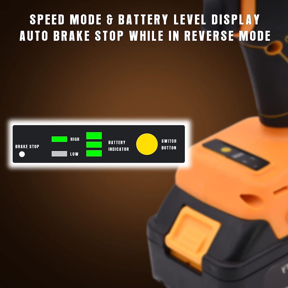 Hongmai 21V MAX Cordless Impact Wrench with 4.0Ah Li-ion Battery, 1/2 Inch, 260 Ft-lbs(300N.m) Max Variable Speed, Fast Charger, Sockets Set, Tool Box