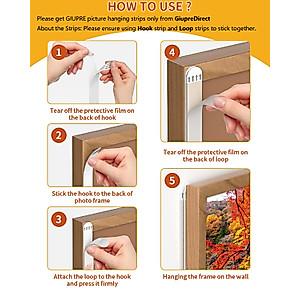 GIUPRE Picture Hanging Strips - 24-Pairs(48 Strips) Wall Sticky for Hanging Pictures on Wall Without Nails, Adhesive Picture Hangers Heavy Duty No Damage Picture Hanging