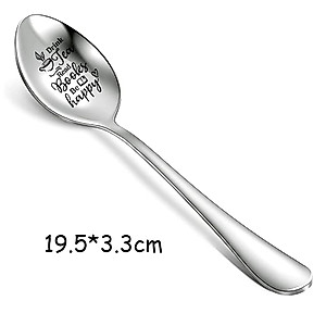 New Stainless Steel Spoon,Drink Tea Read Books Be Happy,Enjoy Afternoon Tea Spoon 304 Pointed Gift Couple Leisure Tea Set Dinner Spoon,Christmas Birthday Gift,Can Be Custom Wholesale.