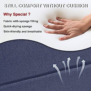 PURPLE LEAF Outdoor Chaise Lounge Set of 2 Aluminum Patio Lounge Chair with Wheels and Side Table Pool Chaise Lounge Chair for Outdoor Backyard Poolside Navy Blue