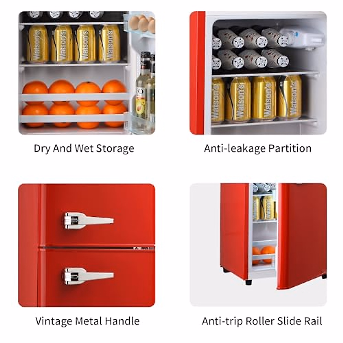 Tymyp FLS-80G-RED-ZQL01 Compact Refrigerator, Red